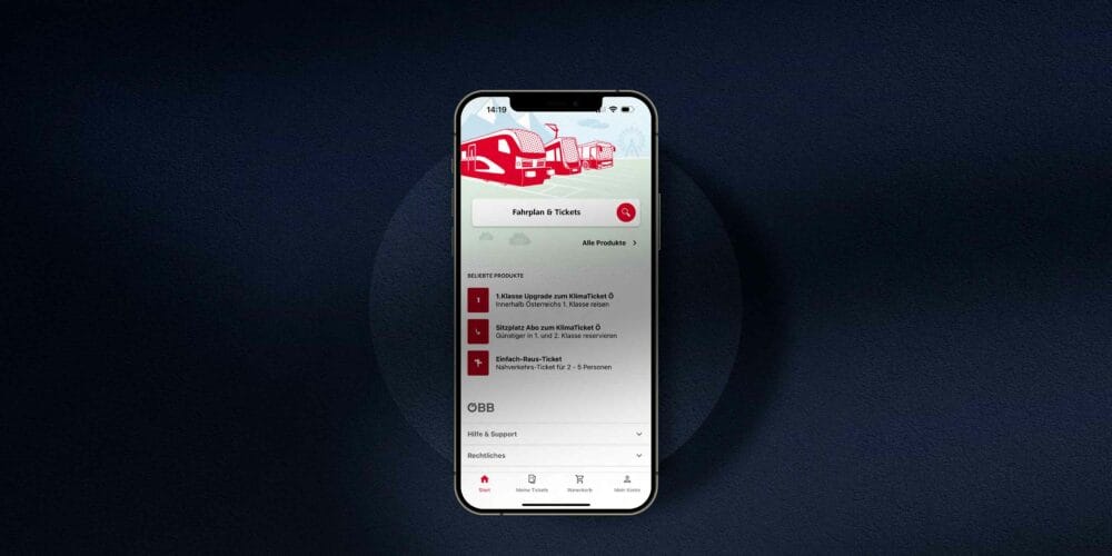 Optimized user interface design for the ÖBB ticket shop